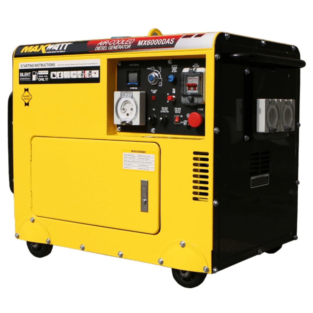 Maxwatt MX6000DAS Auto Start Diesel Powered Generator – Diesel ...